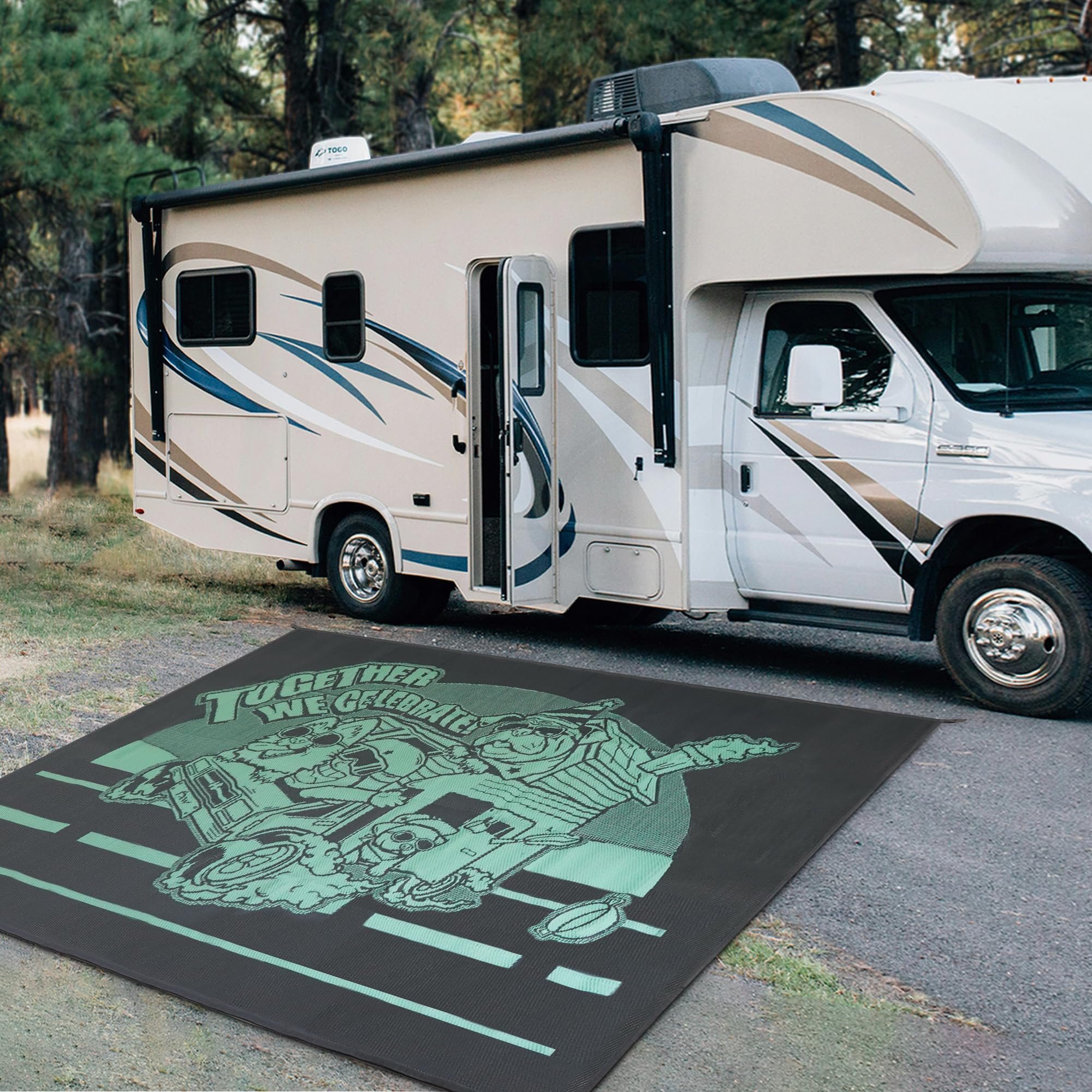 FXW Let's ROLL RV Rug – Designed for RV Adventures with Your Dogs, Full ...