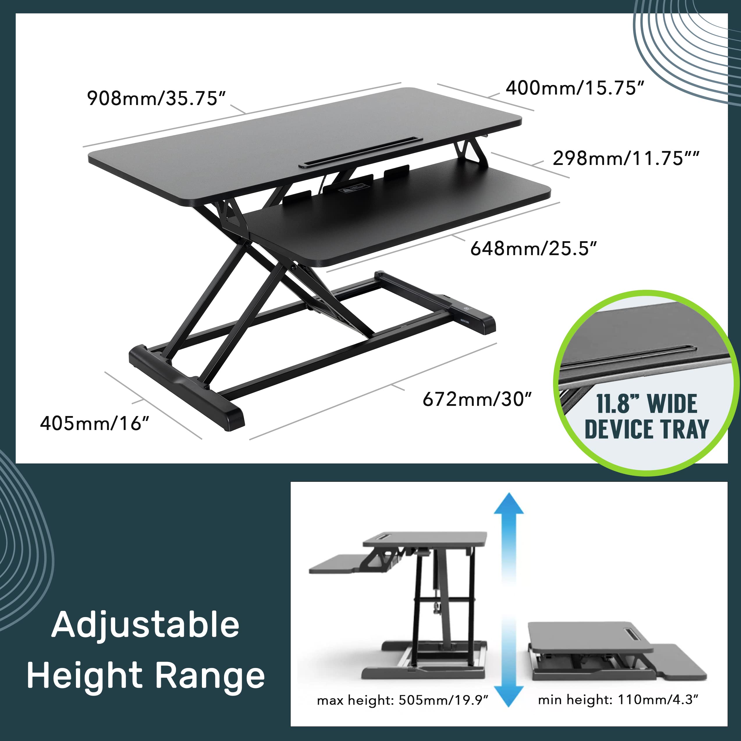 Mua TechOrbits Standing Desk Converter - Particle Board, Adjustable ...