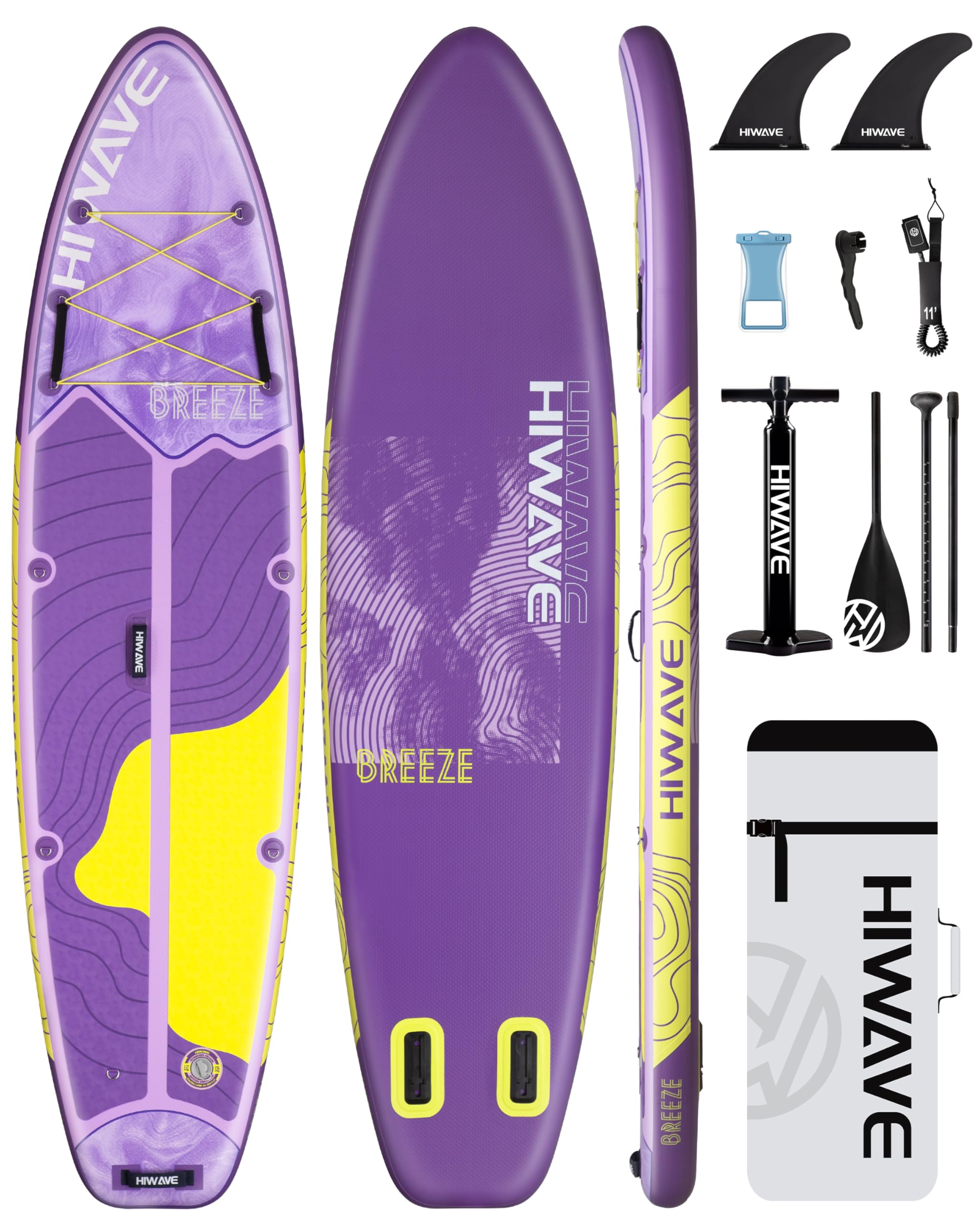 Hiwave Inflatable Stand Up Paddle Board 11’*34”*6” Sup Board, 350lbs ...