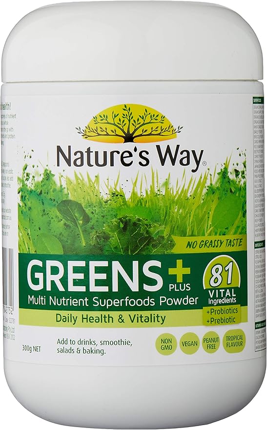 Nature's Way Super Foods Greens Plus, 300g, Tropical Flavor, 0.34 ...