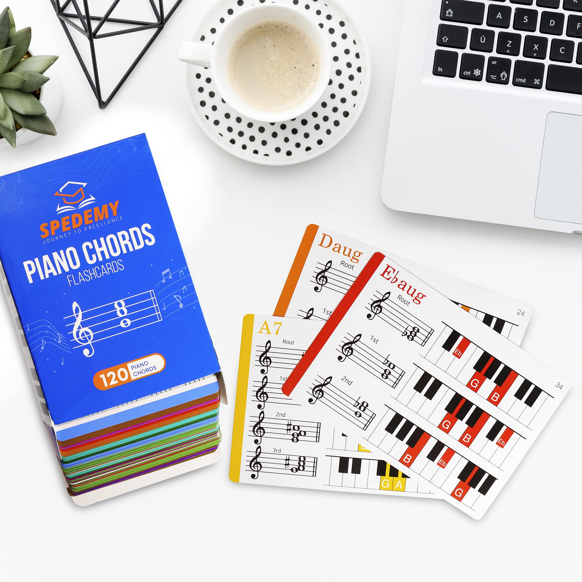 Mua Spedemy Piano Chord Flashcards in Gift Box - Piano Chords Chart ...