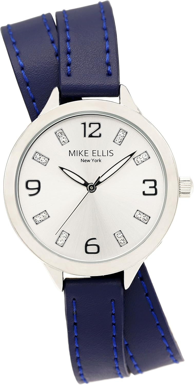 Mike Ellis New York Damen-Armbanduhr Streamline Analog Quarz Leder ...