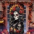 Amazon.com: Day of The Dead Door Cover Dia De Los Muertos Backdrop ...