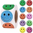 Amazon.com: Anwyll Happy Face Stickers - 500pcs 1Inch Glitter Smiley ...