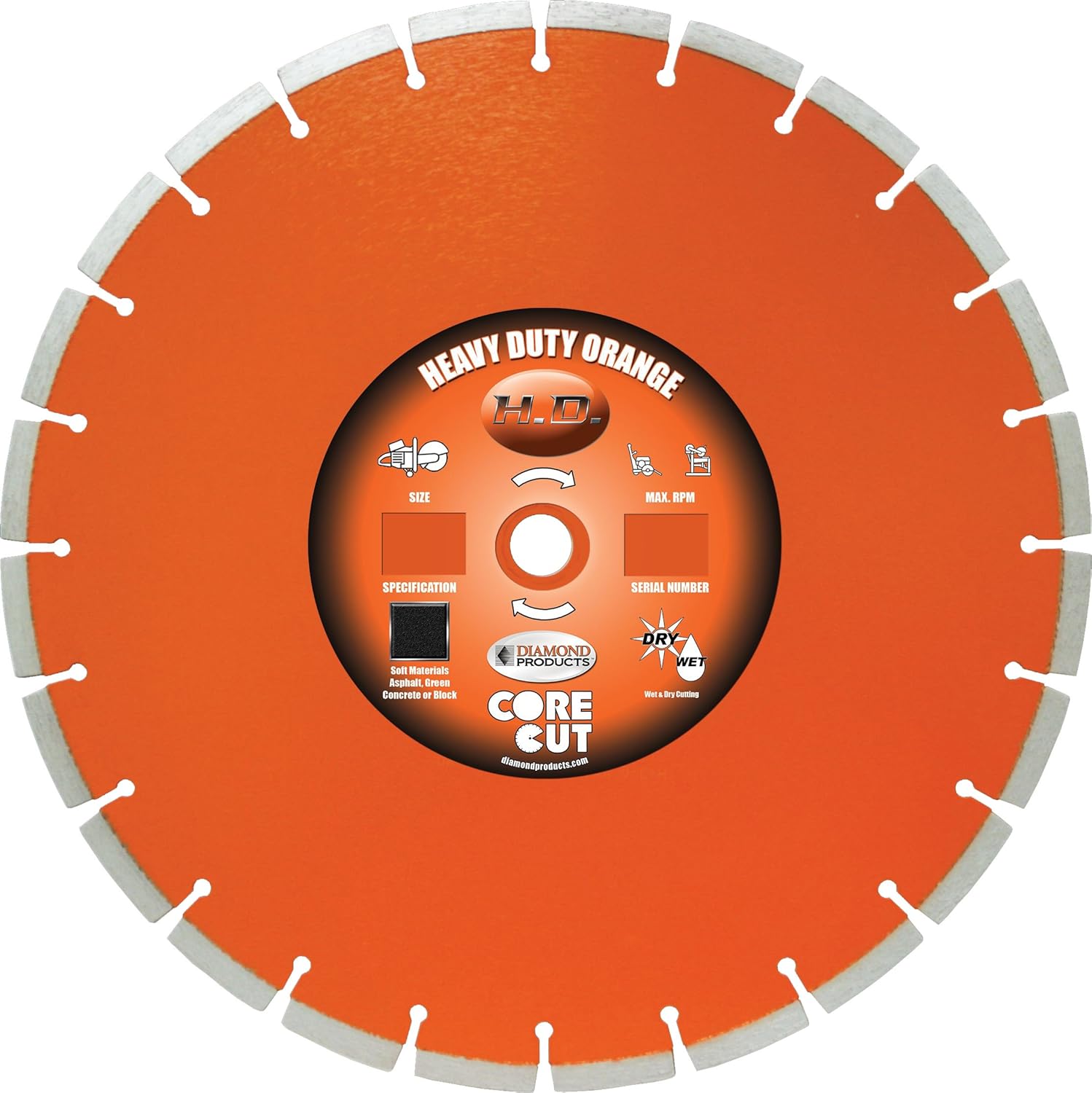 Diamond Products Core Cut Diamond Products 66309 Heavy Duty Orange ...