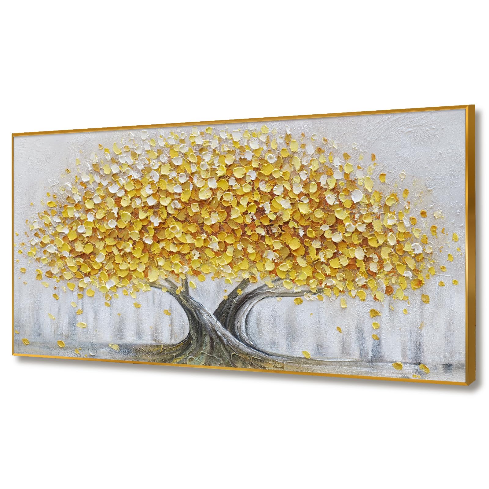 Gold Tree of Life Canvas Wall Art, Modern Abstract Textured Painting ...
