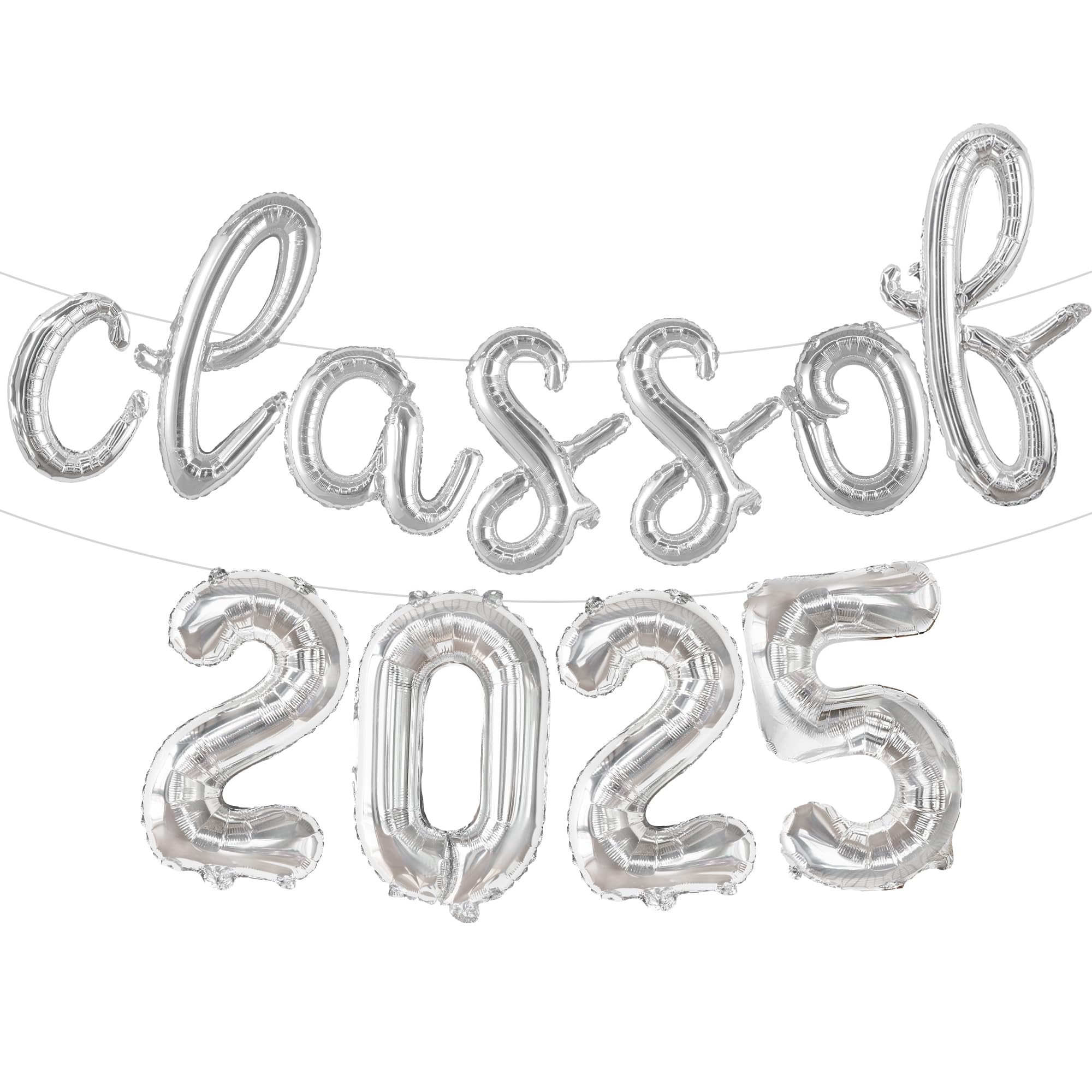 KatchOn, Silver Class of 2025 Balloons Banner - Script, 16 Inch ...