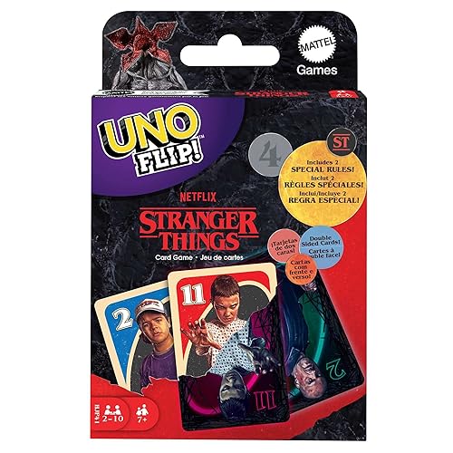 Mattel Games UNO Flip! Stranger Things Card Game for Adults & Teens ...