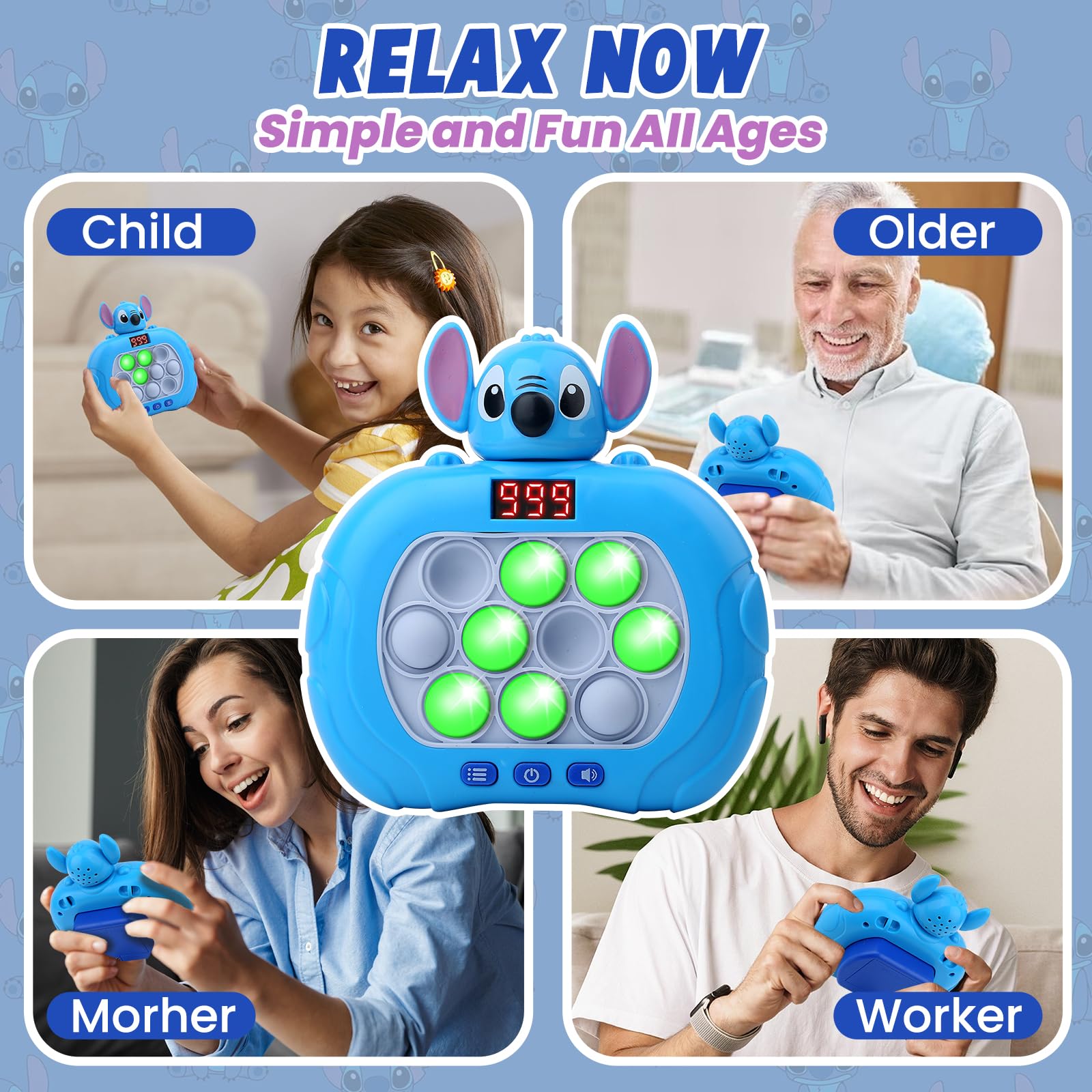 Mua Fast Push Bubble Game, Quick Push Pop It Light up Pop Fidget Toys ...