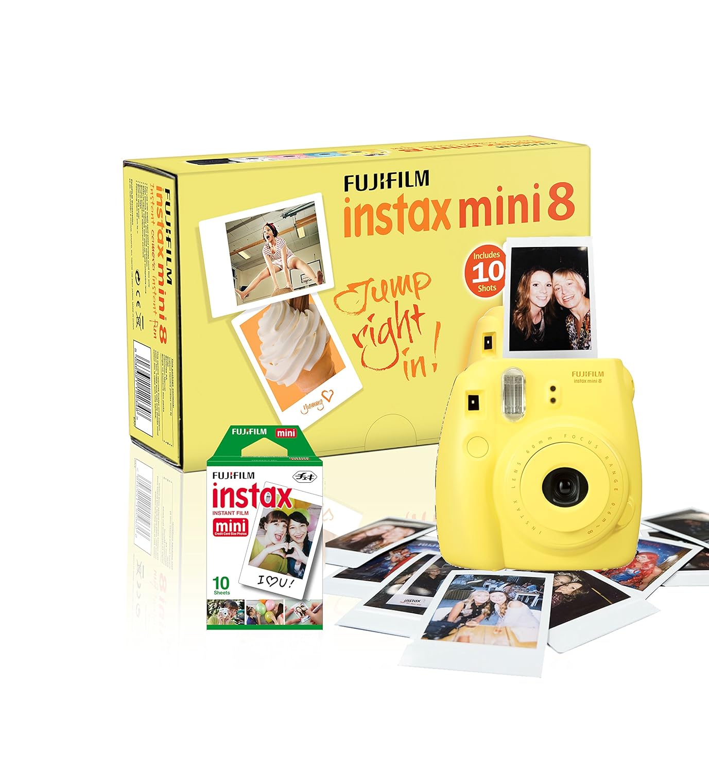 Instax Mini 8 Camera with 10 Shots - Yellow: Amazon.co.uk: Camera & Photo