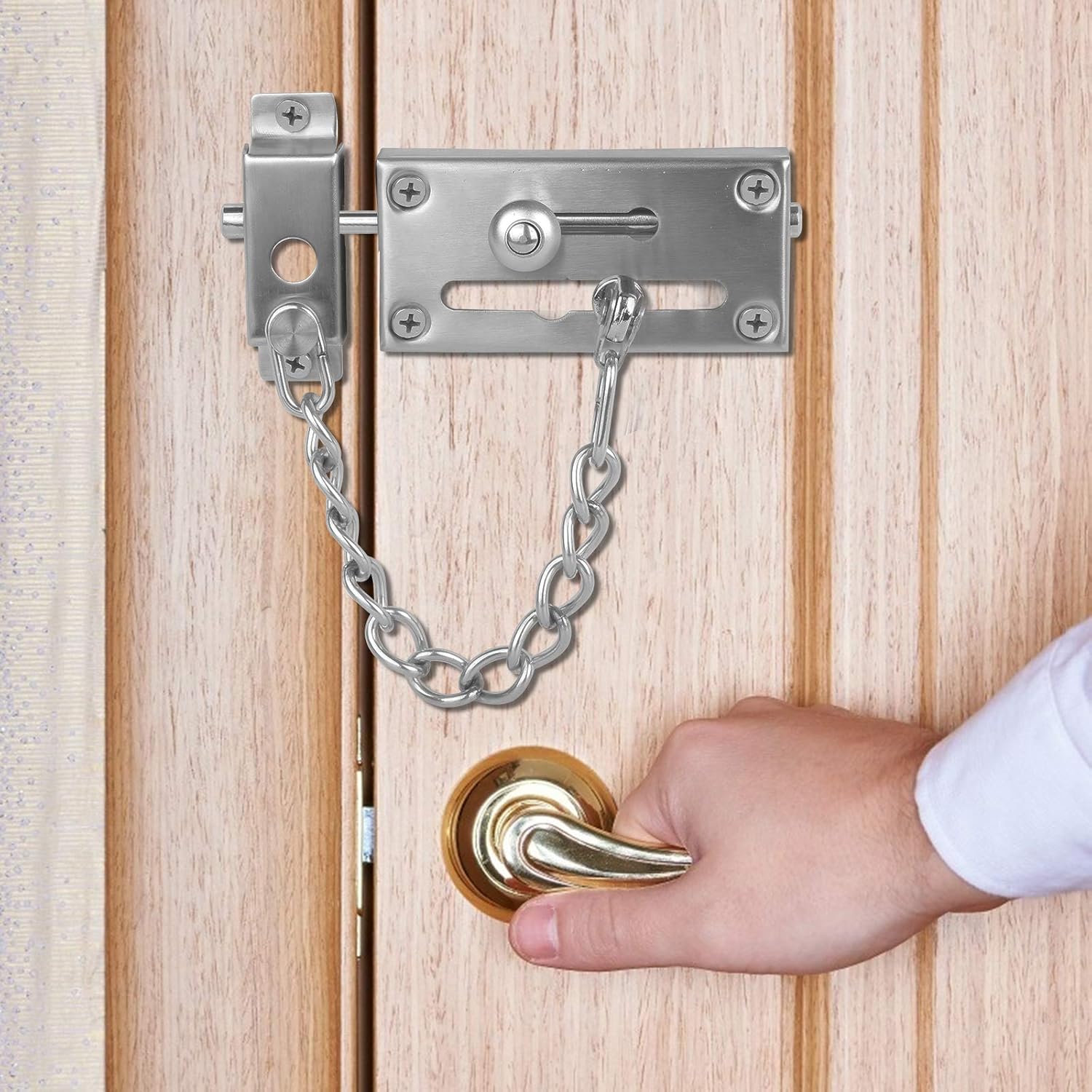 LAITER Security Door Chain Lock Stainless Steel Internal Door Safety ...