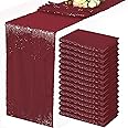 Amazon.com: 15 Pack Burgundy Table Runner Sequin Table Runner Sparkly Metallic Sequin Runner ...