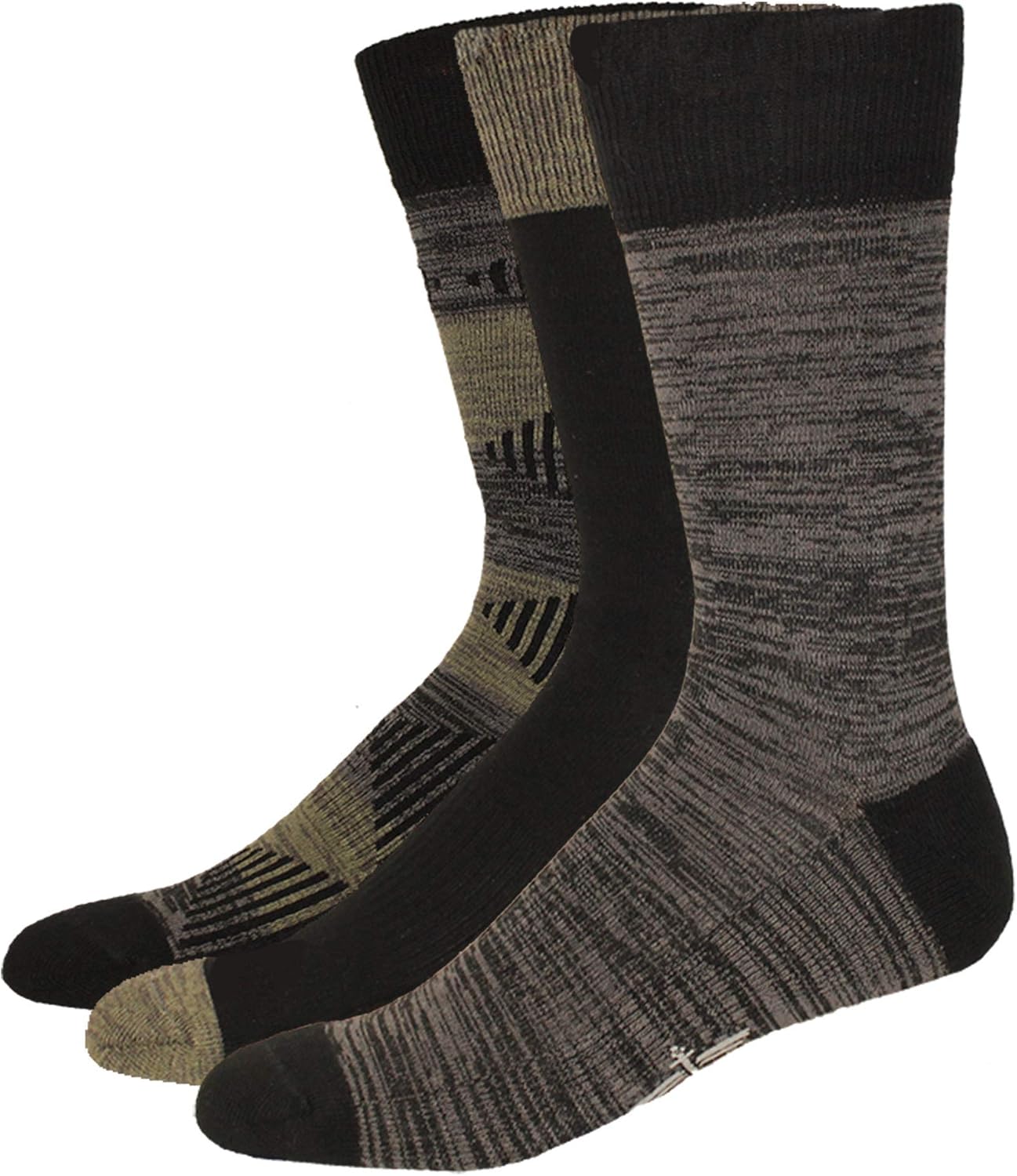 Dockers Men's 3 Pairs Classics Crew Socks, Black Assorted, Shoe Size: 6 ...