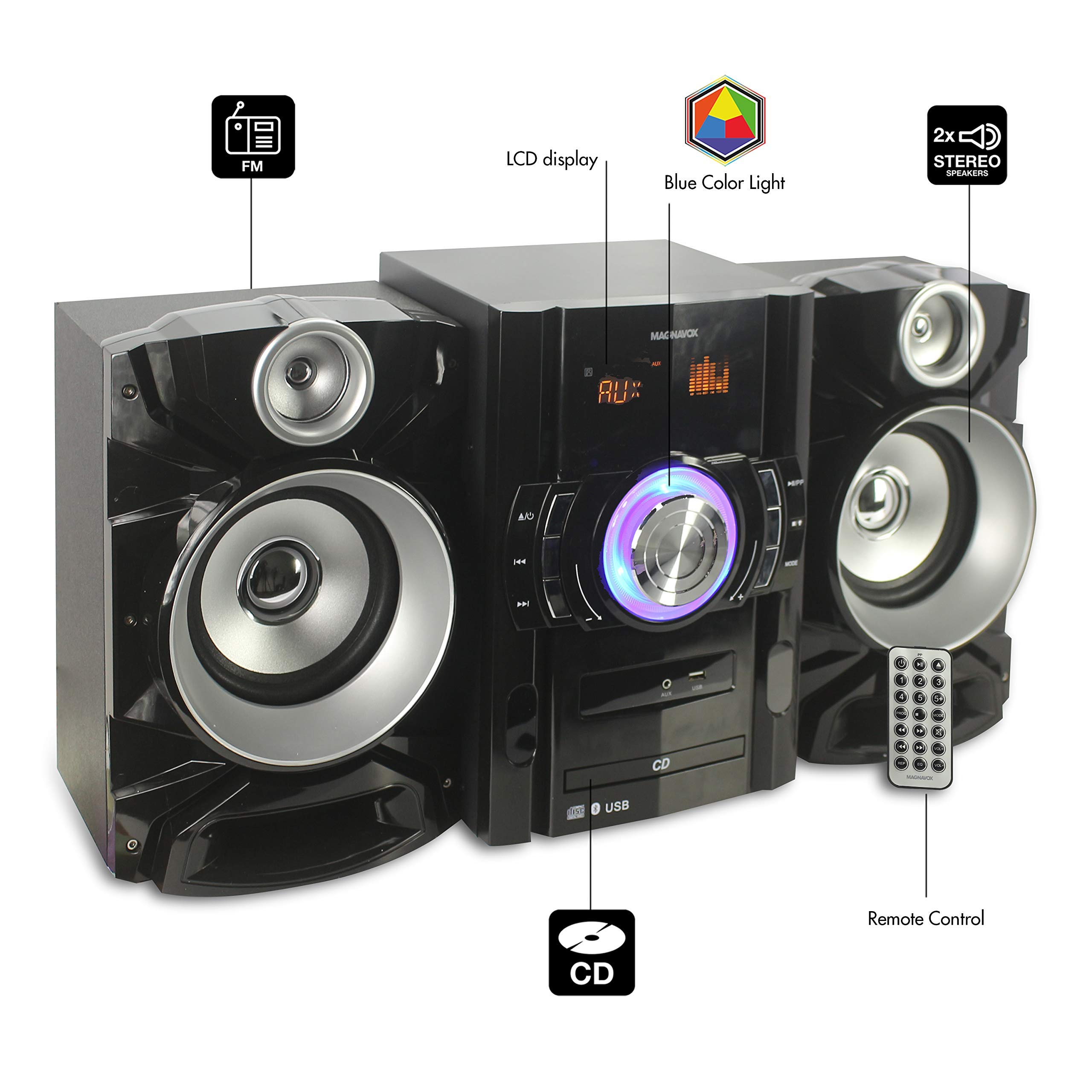 Mua Magnavox MM440 3-Piece CD Shelf System with Digital PLL FM Stereo ...