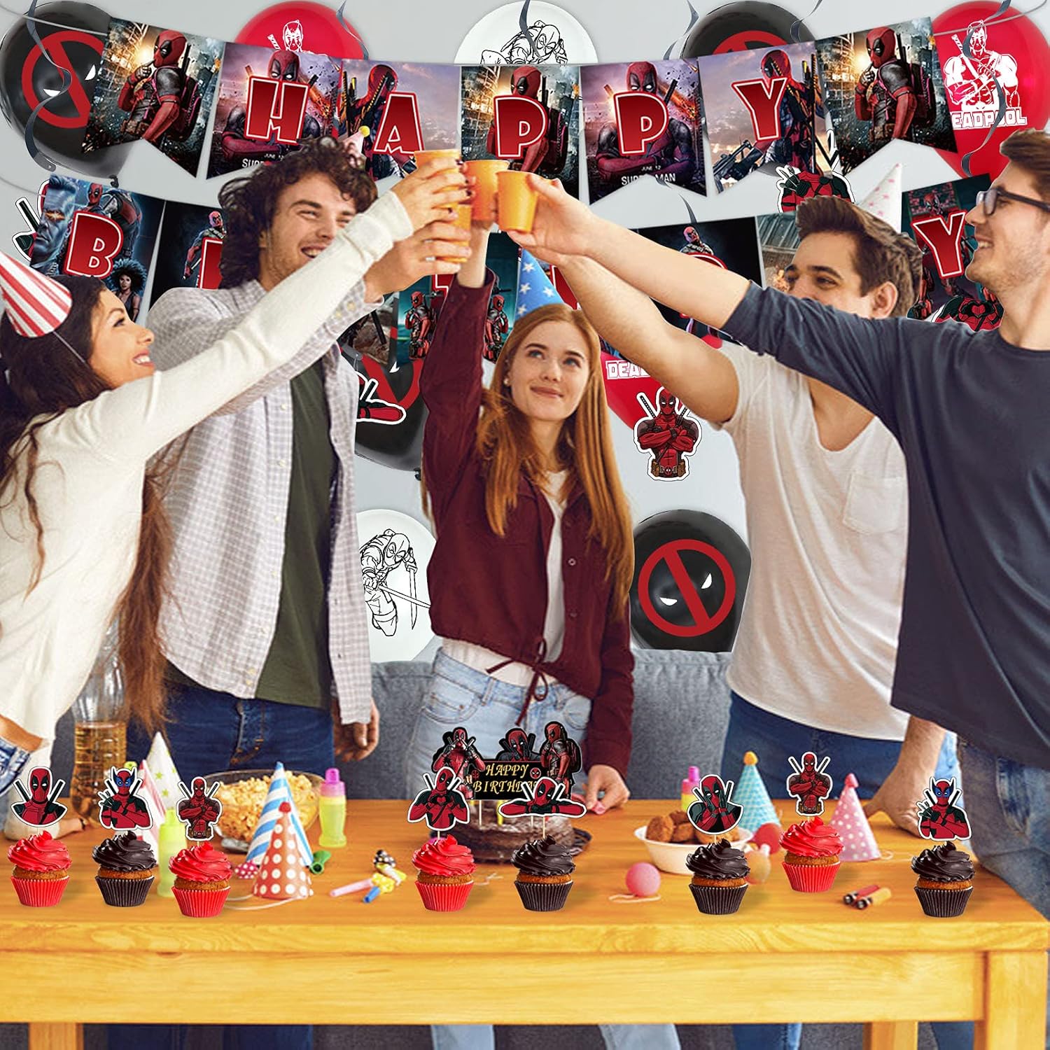 Deadpool Party Decorations ,Deadpool Birthday Party Supplies, Superhero ...