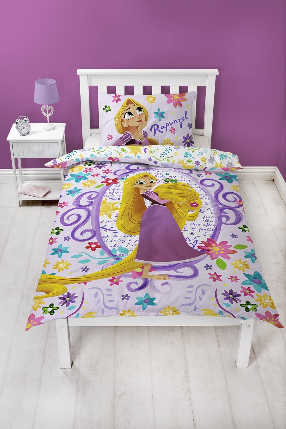 Disney Princess Rapunzel Single Duvet Cover with Matching Pillow Case ...