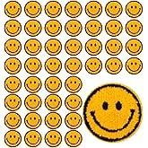 Amazon.com: Zakrafo 30PCS Yellow Smiley Face Iron on Patches for Clothing Cute Iron on Patches ...