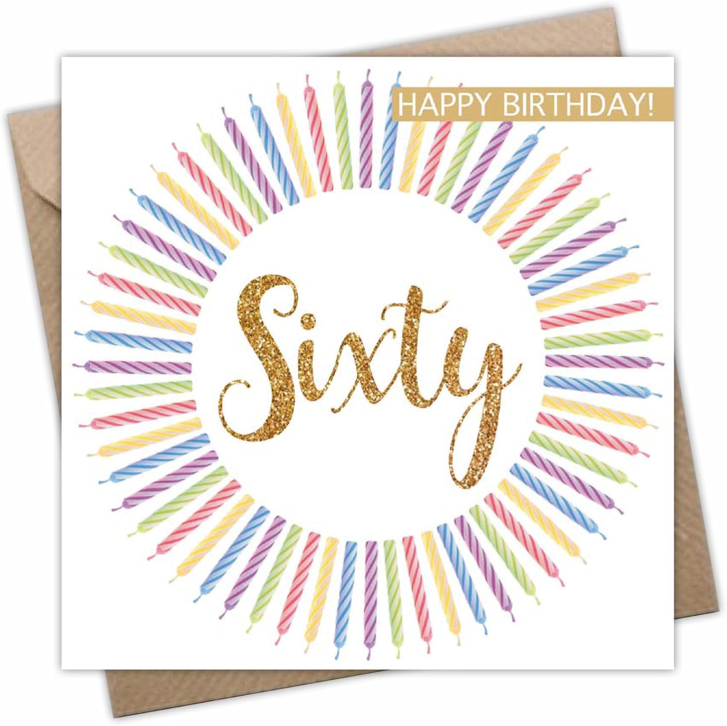 ‘Sixty’ Birthday Card for him or her Age 60 Years, 60th Birthday Card ...