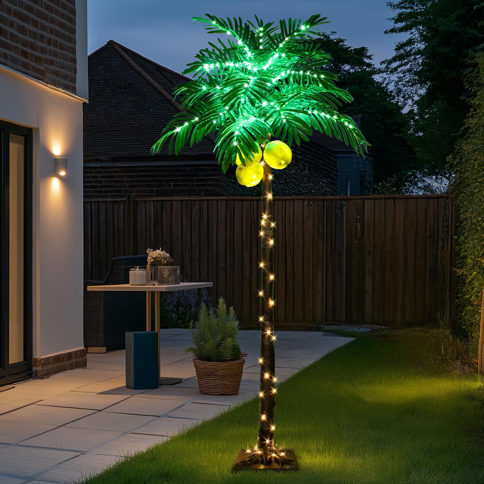 Yepdin 6 ft Lighted Palm Tree LED Lighted Palm Trees for Outside Patio ...