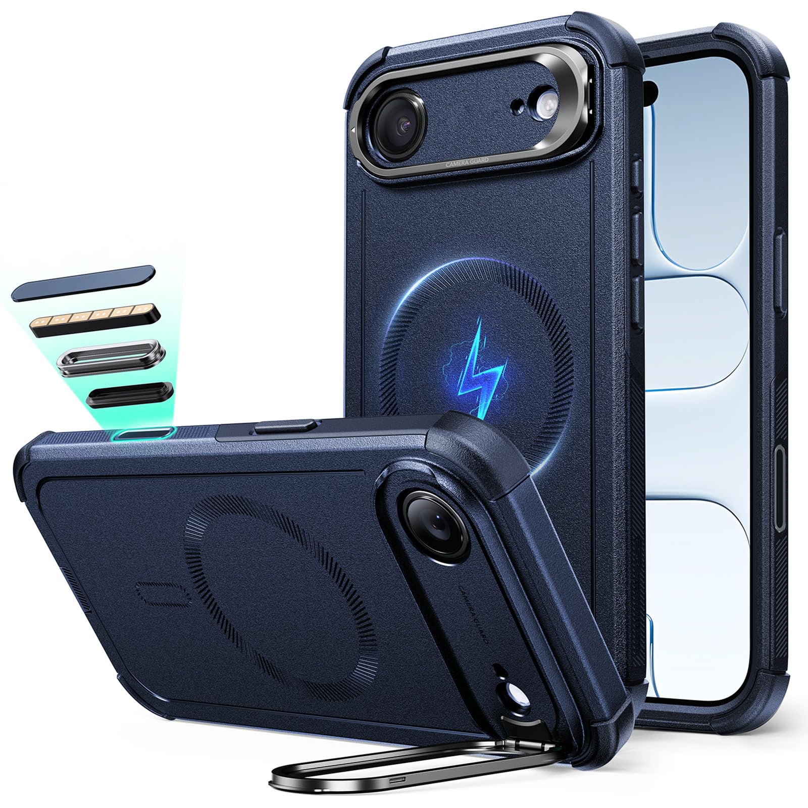 ESR for iPhone Air Case with Stash Stand, 7X Military-Grade Drop ...