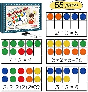 Amazon.com: Torlam Magnetic Ten-Frame Set - Math Manipulative for ...