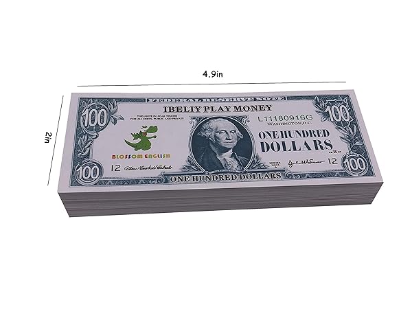 Prop Money Educational Play Money for Kids 100 Dollar Bills,Cartoon ...