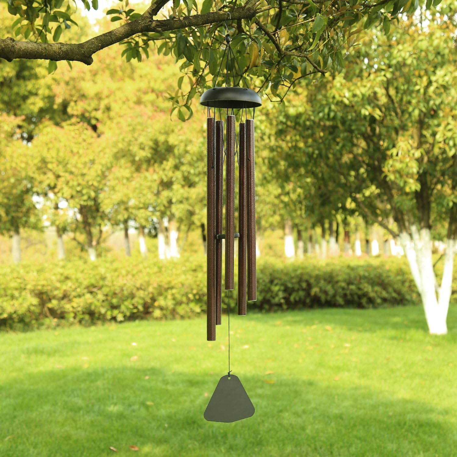 ABREOME Large Wind Chime Windchimes with 5 Long Thicken Metallic Tubes ...