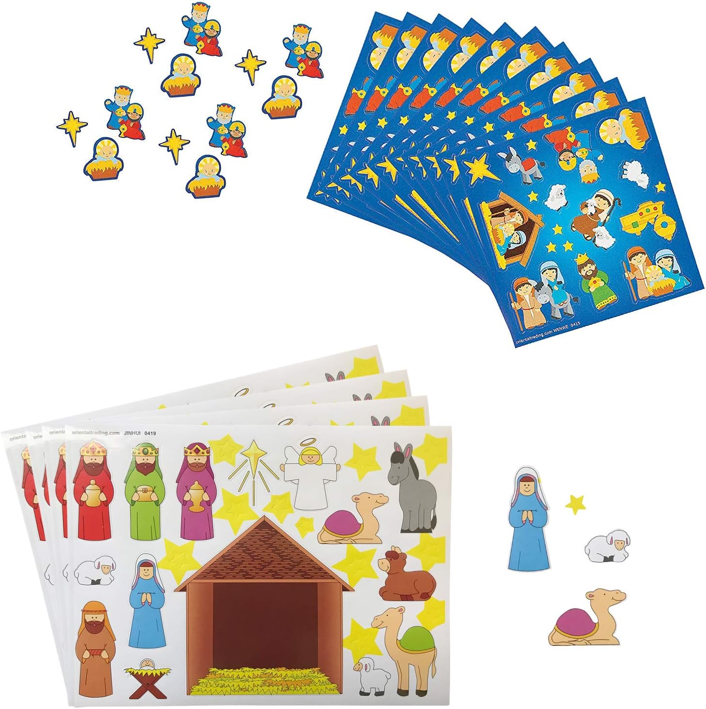 Amazon.com: FAVONIR Christmas Nativity Sticker Assortment Set - 24 Pack ...
