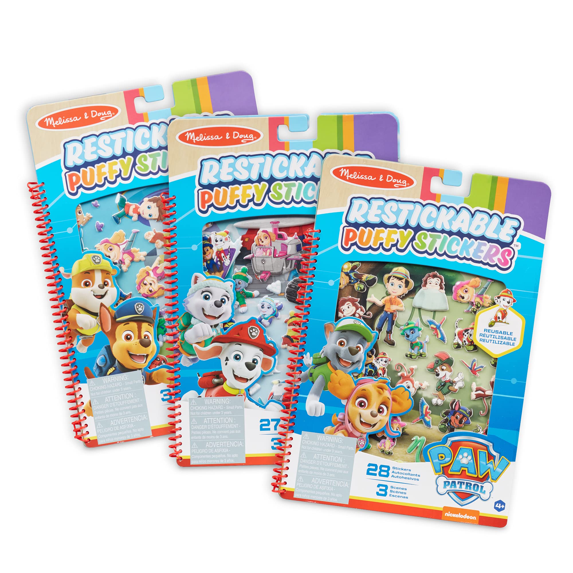 Melissa & Doug PAW Patrol Restickable Puffy Stickers 3-Pack – Adventure ...