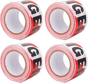 4pcs Red White Danger Tape, Do Not Enter Tape Caution Tape Roll Bright ...