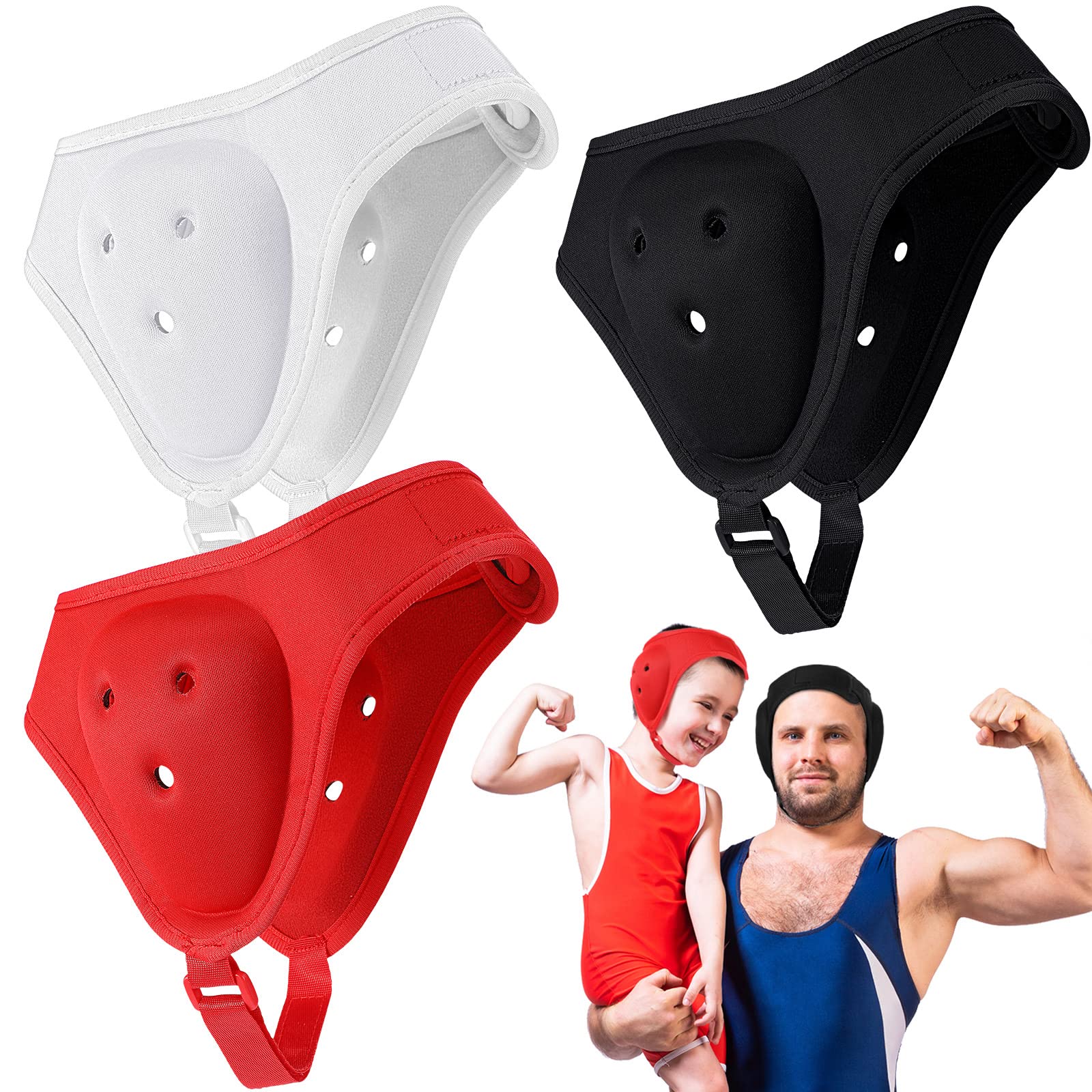 Hoteam 3 Pcs Wrestling Headgear Soft Ear Guard Grappling Head Gear Kids ...