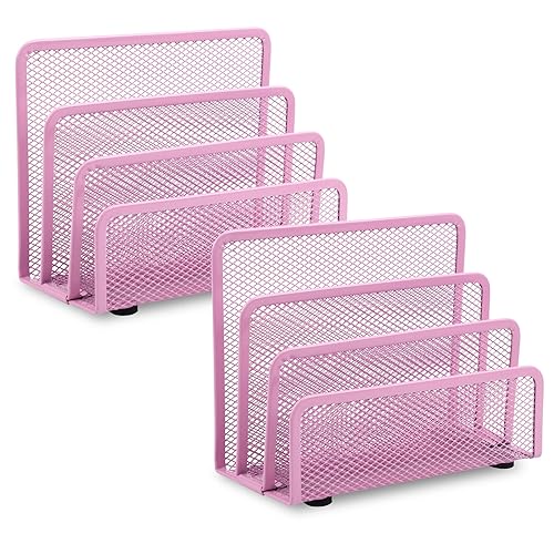 EASEPRES Desk Mail Organizer, Office Small Desktop Metal Mesh Envelope ...