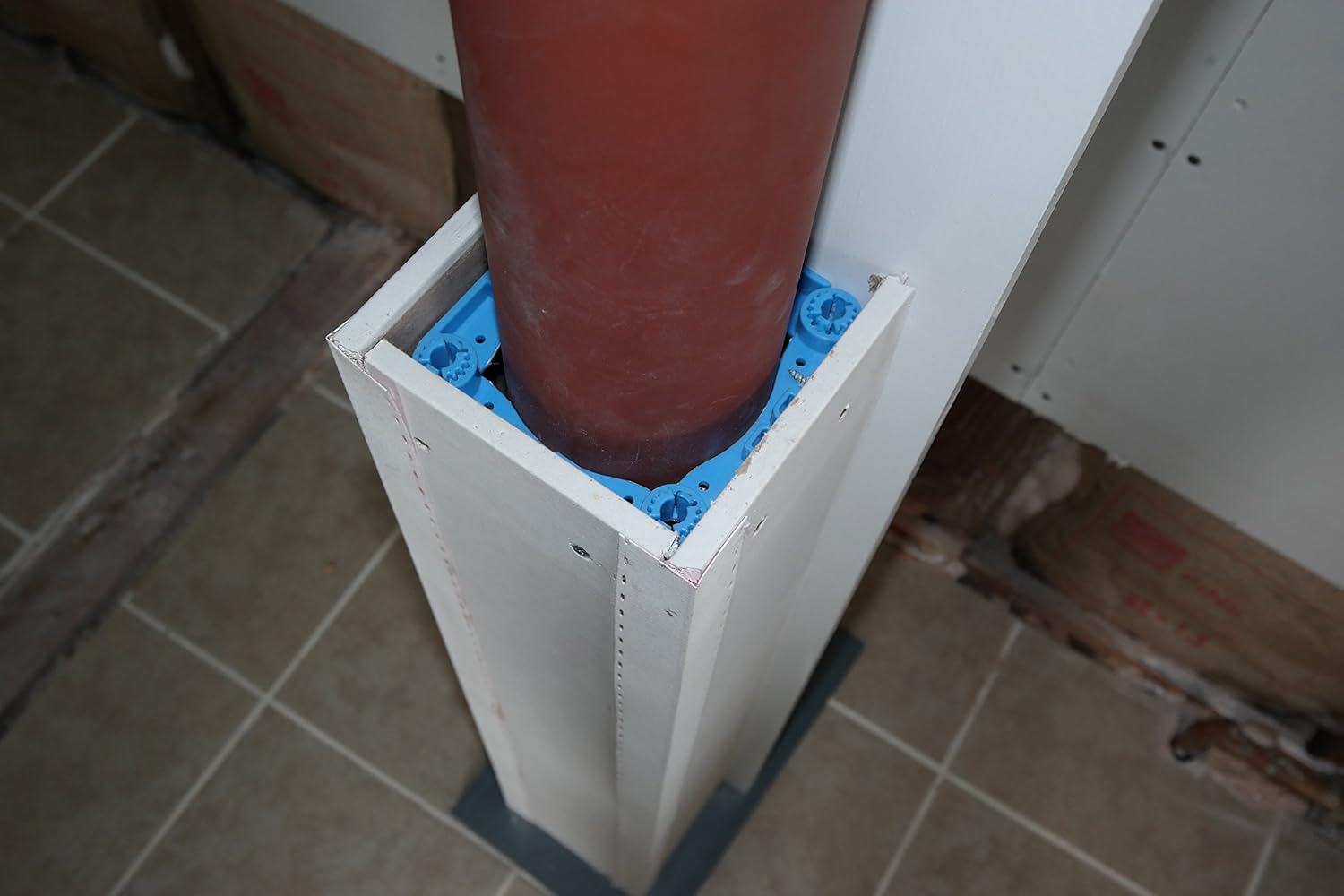 SimpliFrame Column Enclosure 3-4 cover with wood, vinyl, gypsum board ...