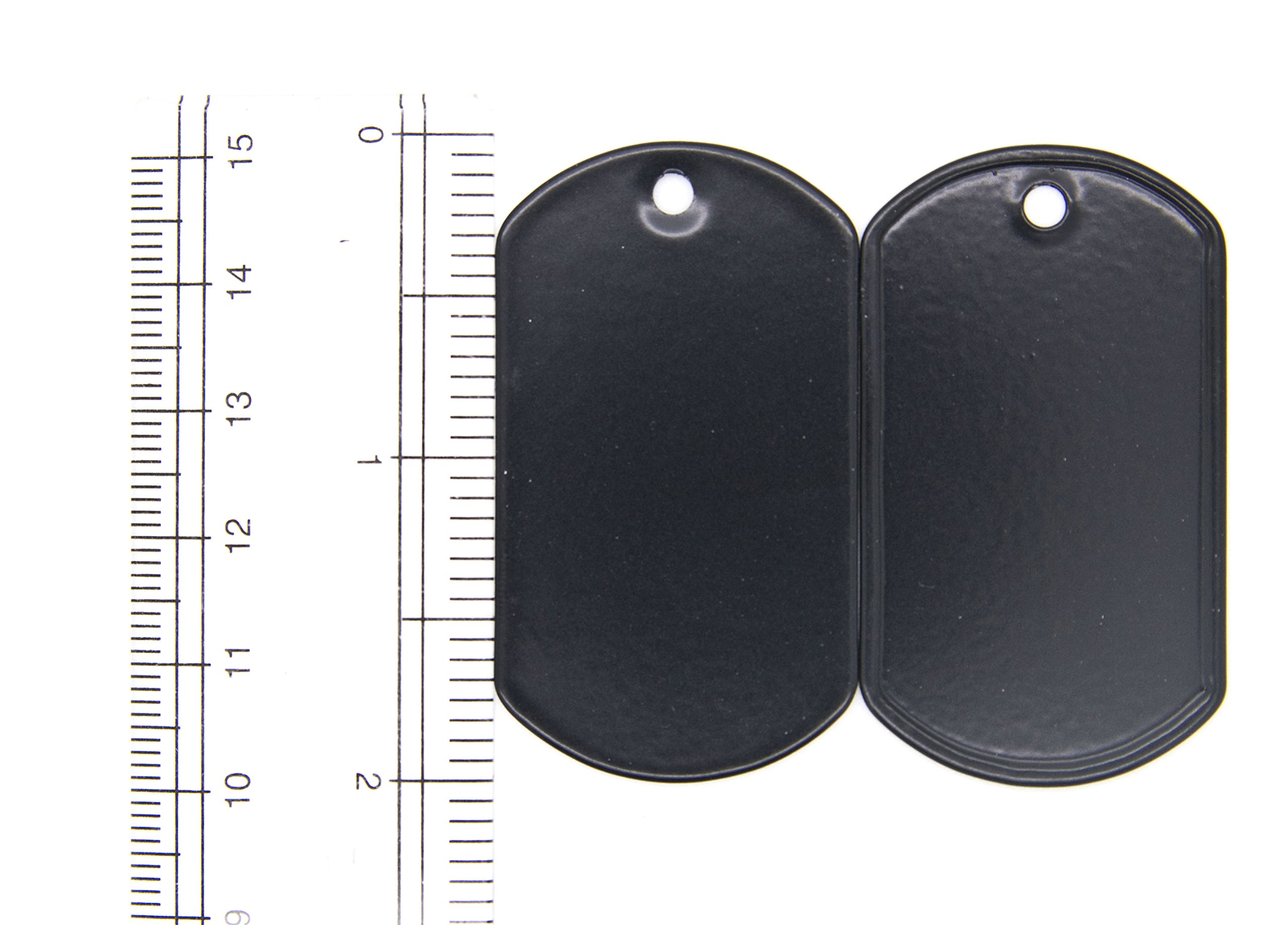 100 Pcs Black Color Stainless Steel Military Spec Dog Tags on Galleon ...