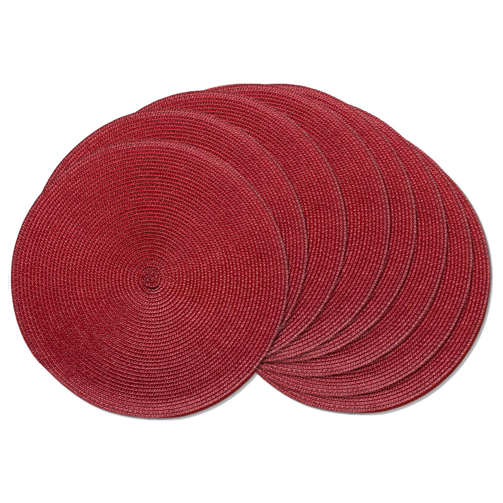 AHHFSMEI Round Braided Placemats 15 Inch Round Table Mats for Dining ...