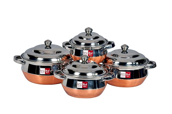 Buy KCL Kashmiri Copper Base Handi Cookware Set - 4pc Online at Low ...