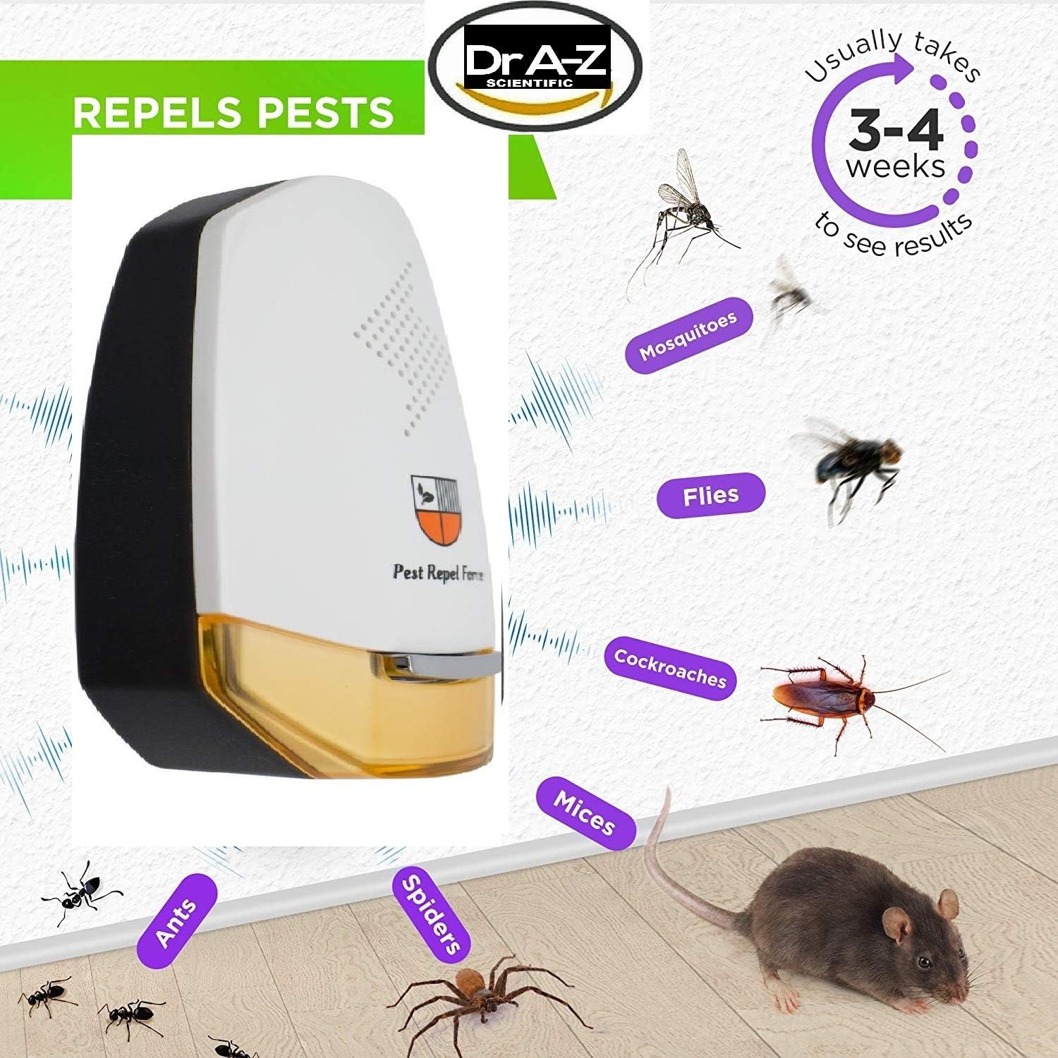 Pest Control Ultrasonic Repellent Control Mice Spider Mouse Rodents ...