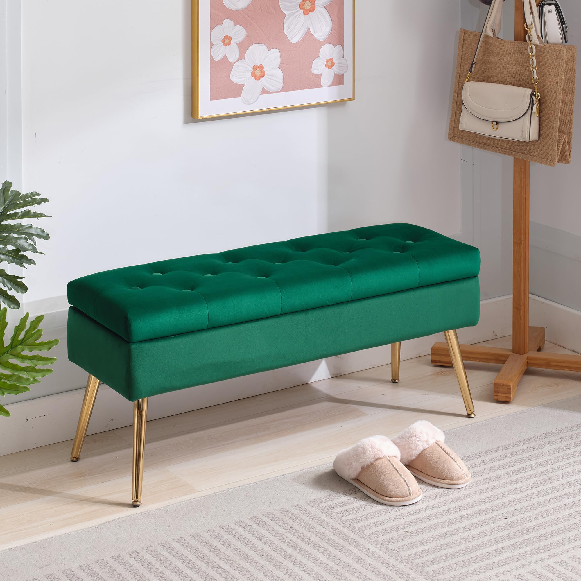 SNOWDROP Storage Bench-Entryway Bench,Ottoman for Bedroom End of Bed ...