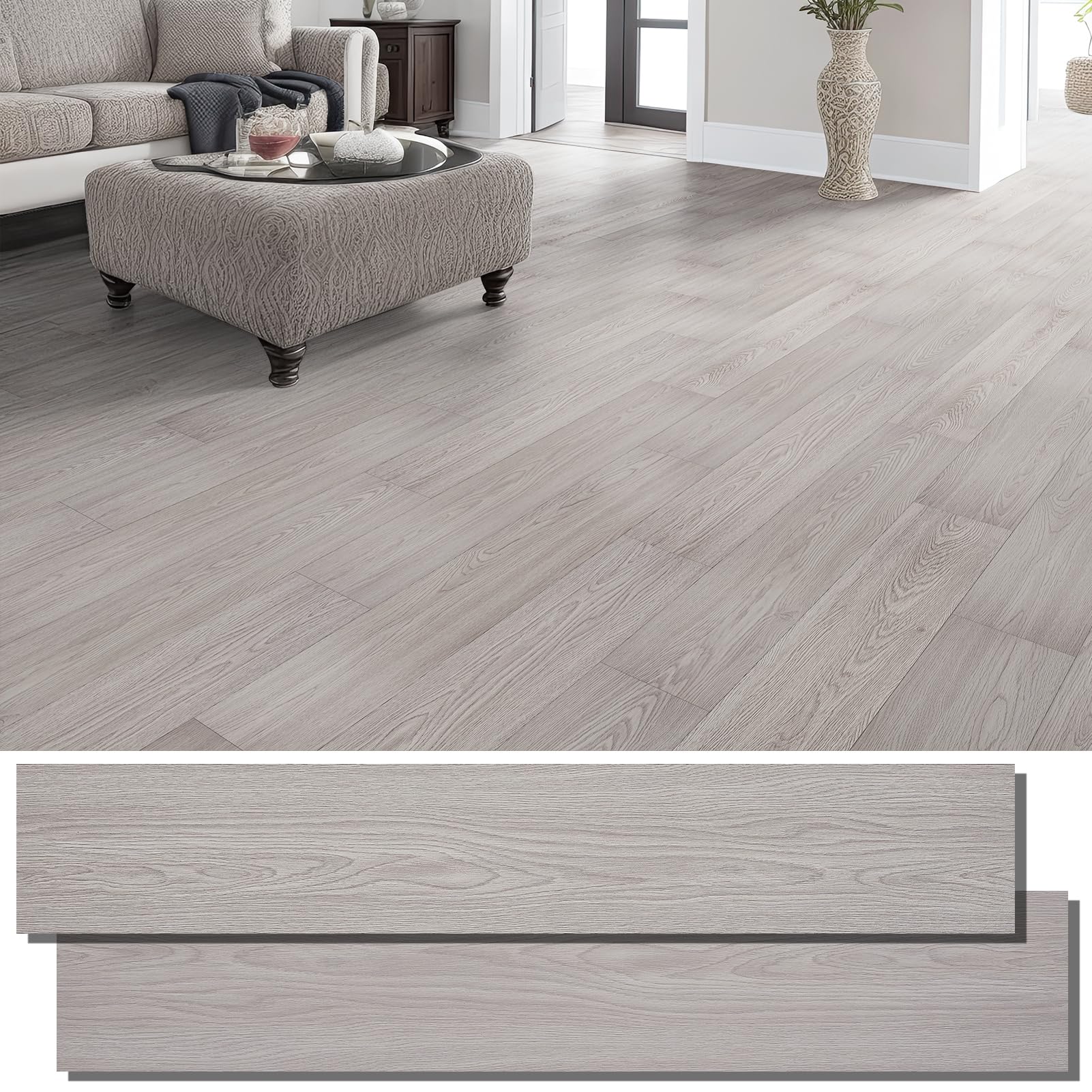 INMOZATA Peel and Stick Floor Tile Vinyl Flooring, Waterproof Vinyl ...