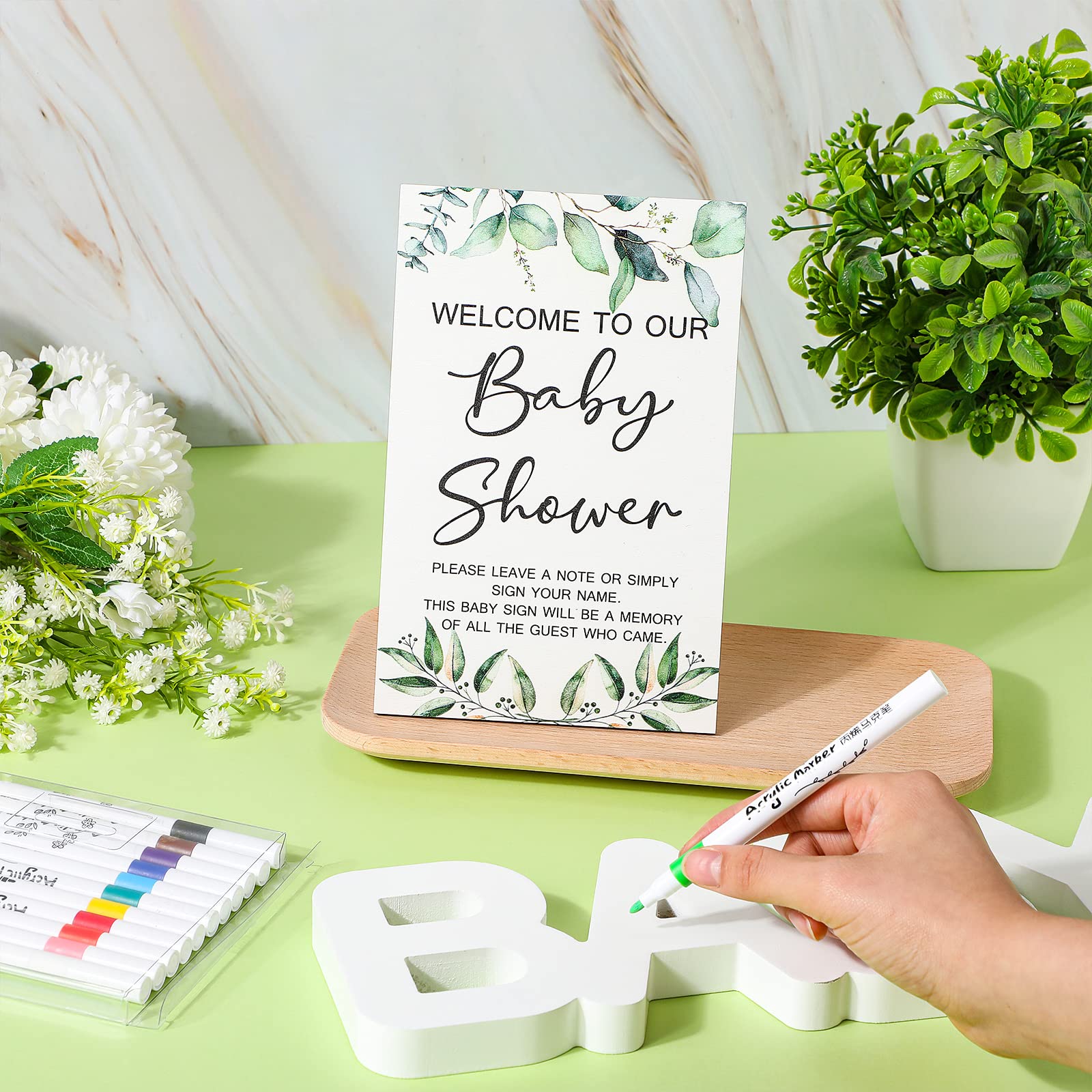 Mua Norme Baby Shower Guest Book Alternative Wooden Baby Signature Sign ...