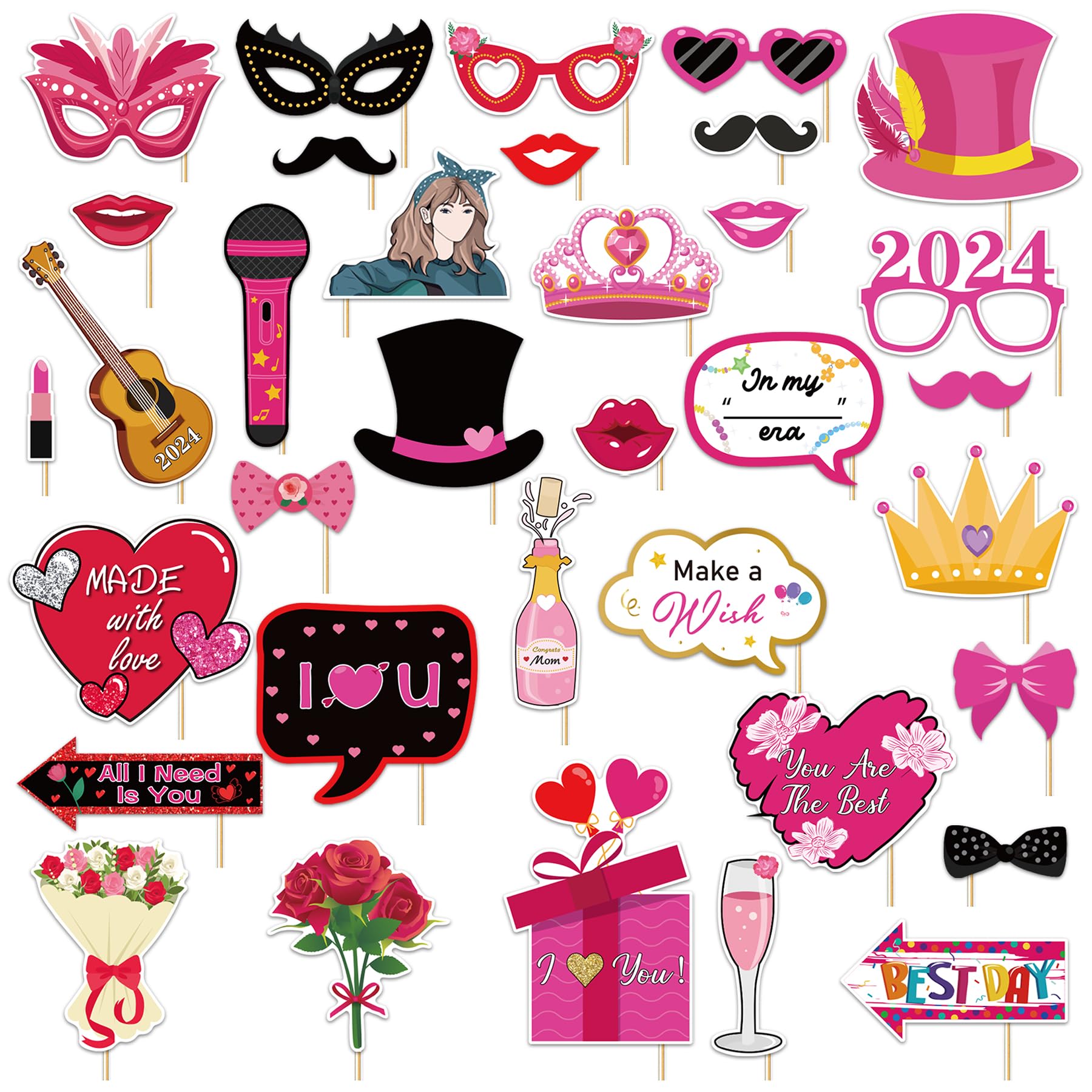 Party Photo Booth Decorations,Birthday Party Photo Booth Merch for Fans ...