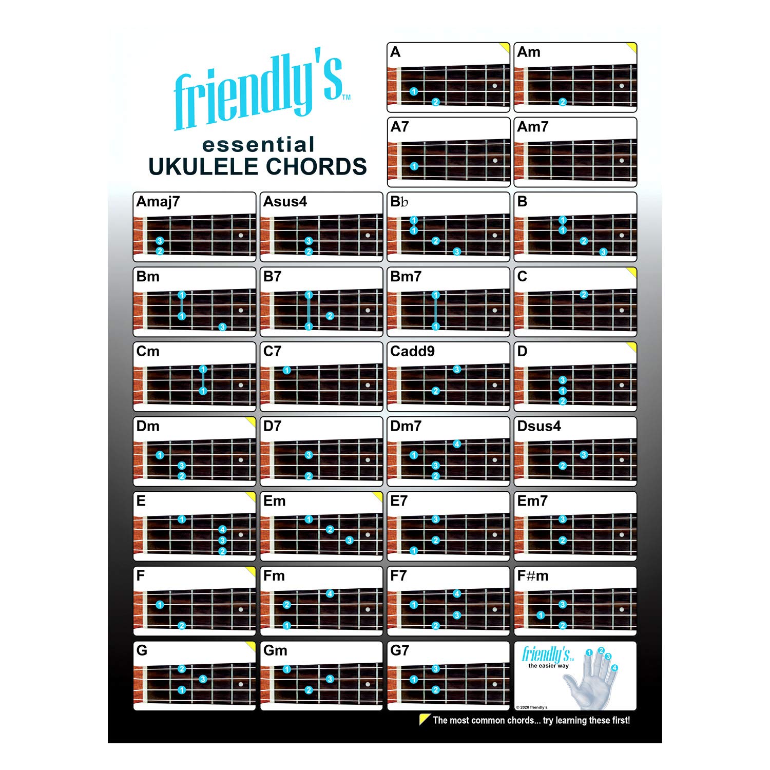 Mua Ukulele Chord Chart | Most Common Ukulele Chords | Durable ...