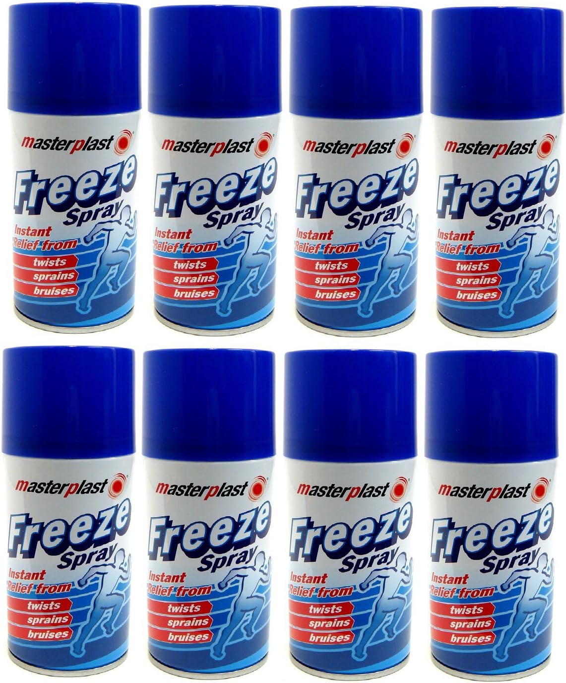 MASTERPLAST 150ML 8PACK FREEZE SPRAY INSTANT INJURY RELIEF SOOTHES ...