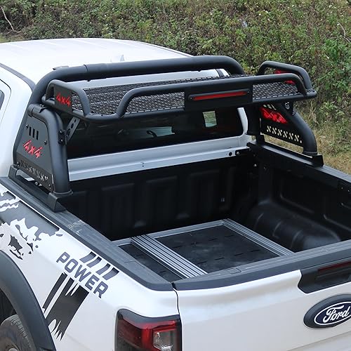 KEHOSX Universal Truck Bed Steel Roll Bars with Cargo Basket, Bed Rack ...