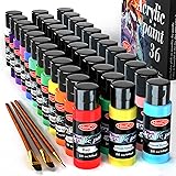 Amazon.com: Acrylic Paint Set of 24 Colors 2fl oz 60ml Bottles,Non ...