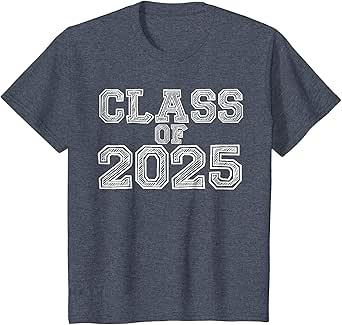 Amazon.com: Class Of 2025 High School Graduation Date Graduate T Shirt ...