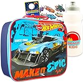 Amazon.com: Hot Wheels Lunch Box for Boys Set - Bundle Lunch Bag ...