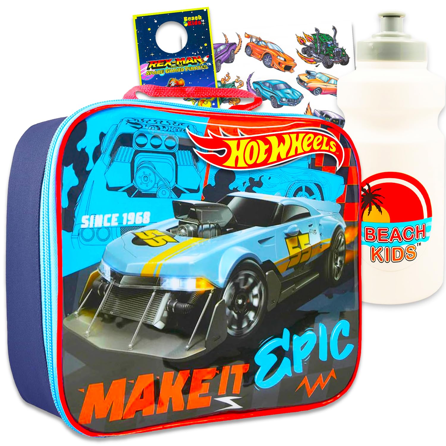 Hot Wheels Lunch Box Set - Bundle with Hot Wheels Lunch Bag, Reusable ...