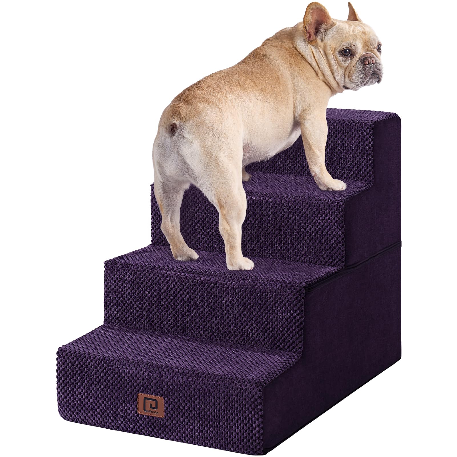 EHEYCIGA Dog Stairs for Bed 18”H, 4-Step Dog Steps for High Bed, Pet ...