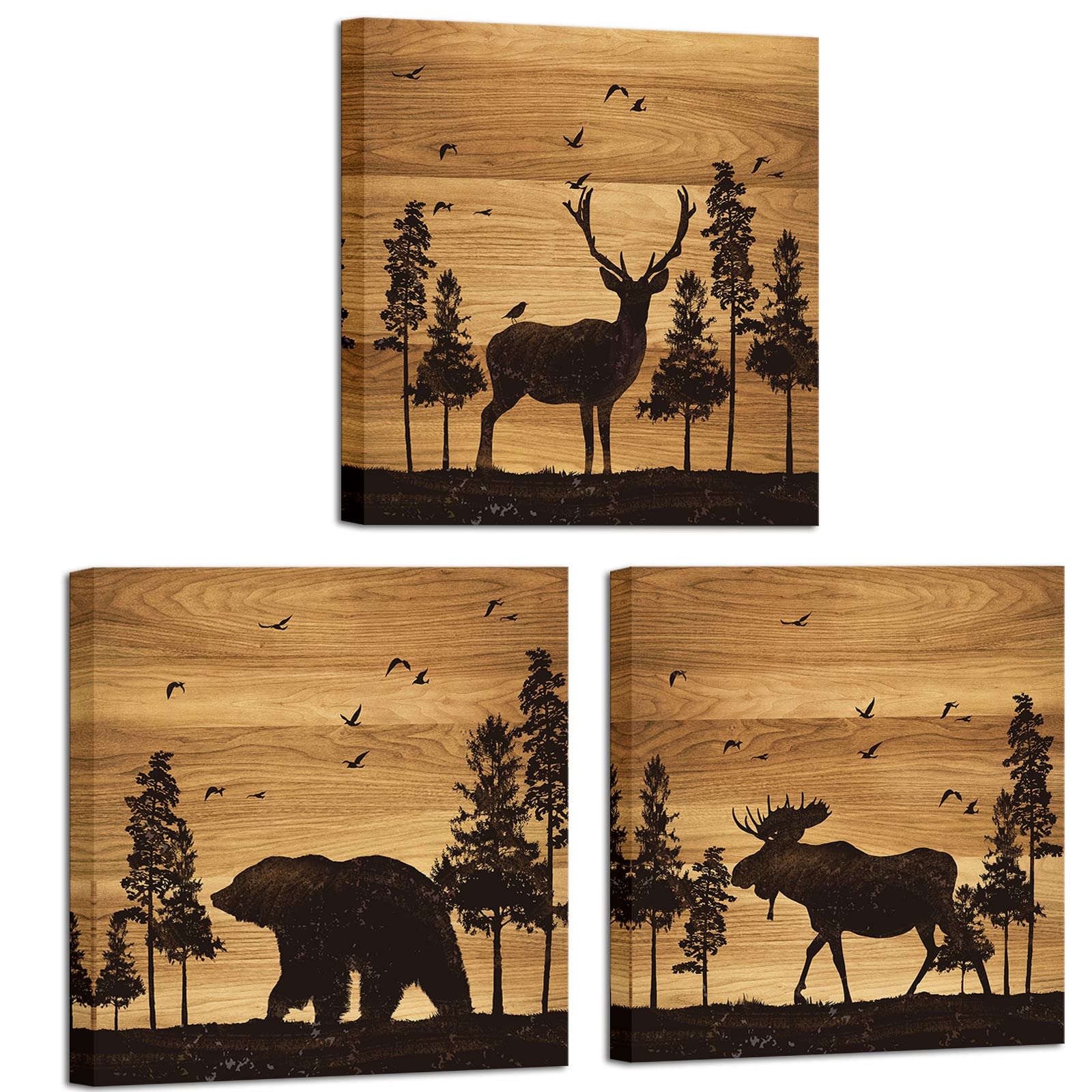 Apicoture Bear Elk Moose Wall Pictures Forest Landscape Hunting Theme ...